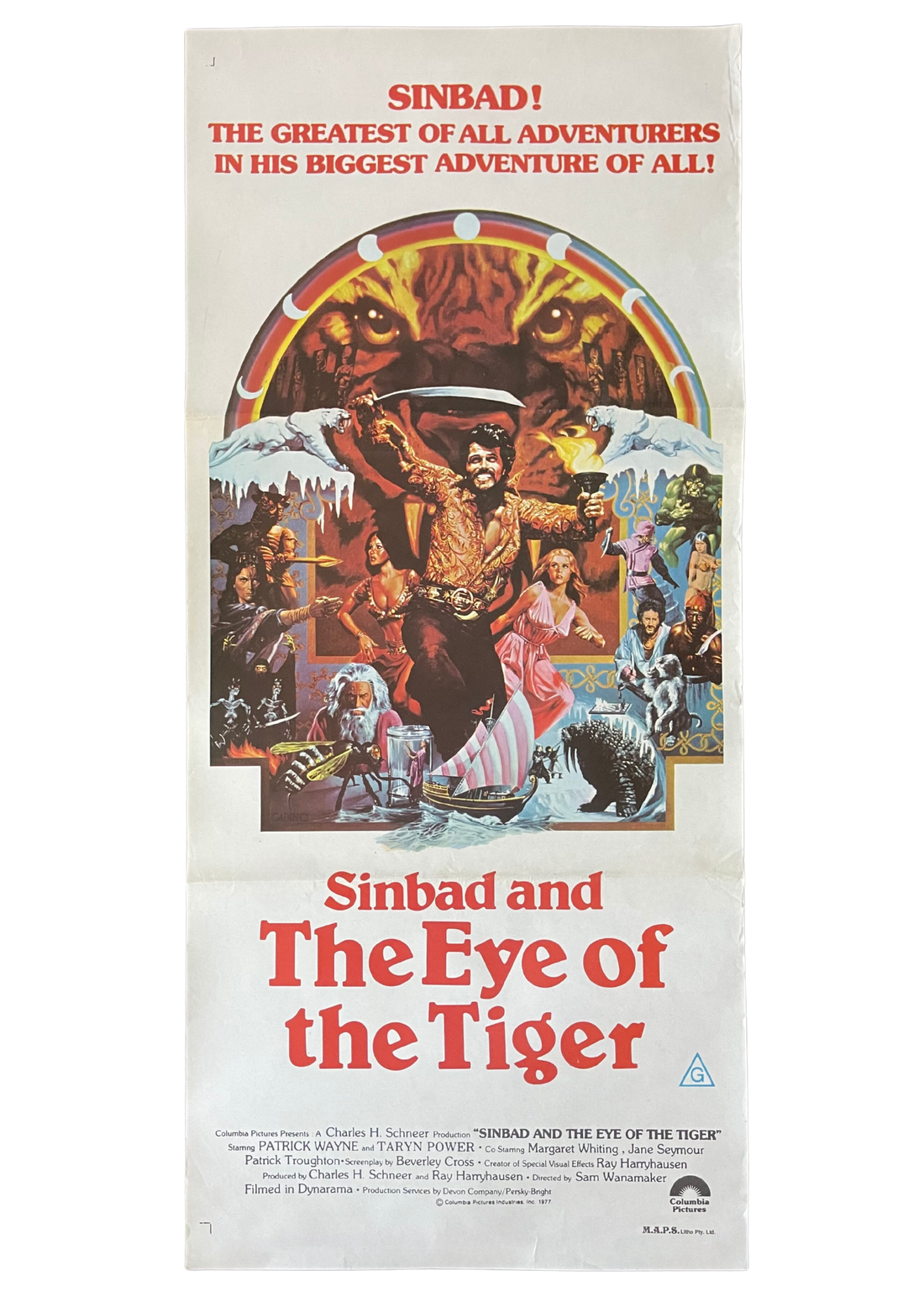 Sinbad And The Eye Of The Tiger 1977 Daybill Vintage Posters Au