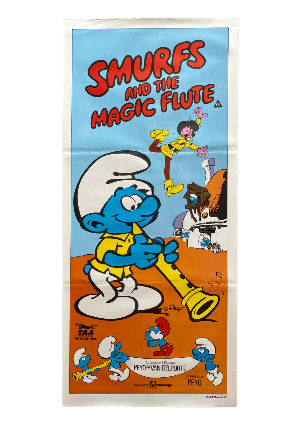 Smurf And The Magic Flute (1976) - Daybill – Vintage Posters AU